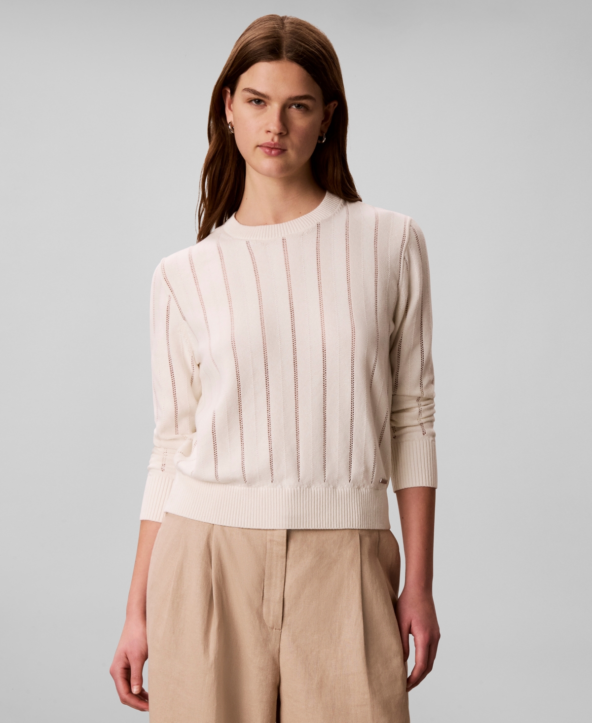 Click here for Calvin Klein Womens Long-Sleeve Relaxed-Fit Crew-N... prices