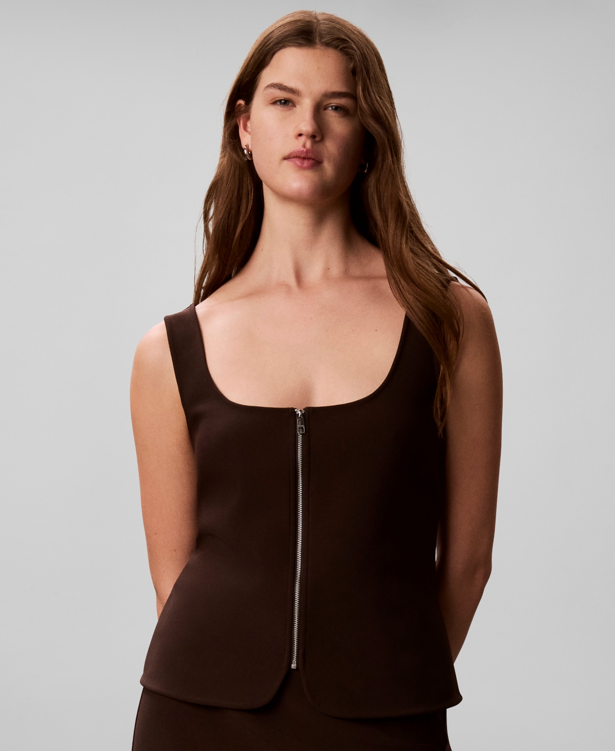 Click here for Calvin Klein Womens Sleeveless Scoop Neck Tailored... prices