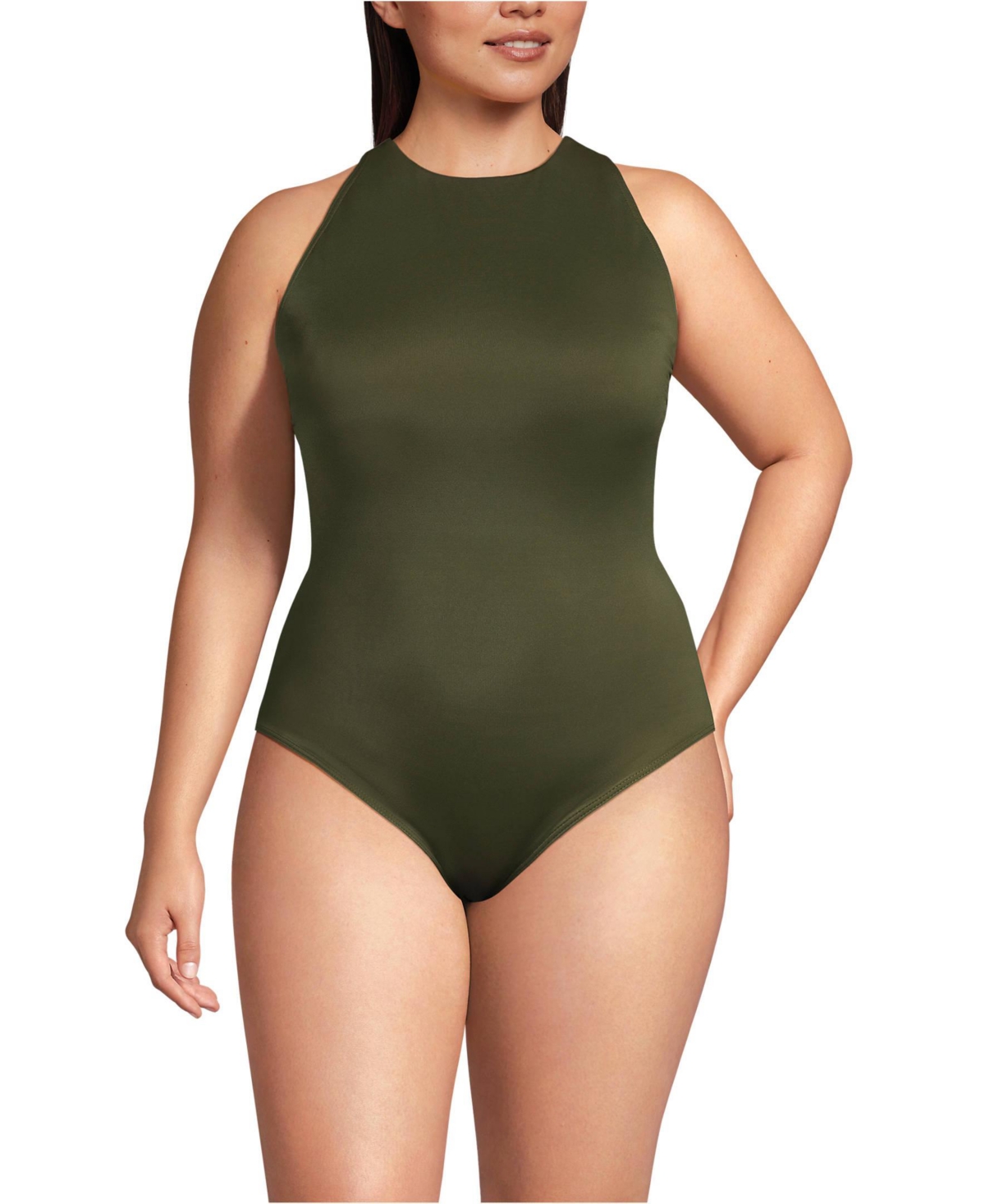 Click here for Lands End Womens Tugless High Neck Portrait Back O... prices