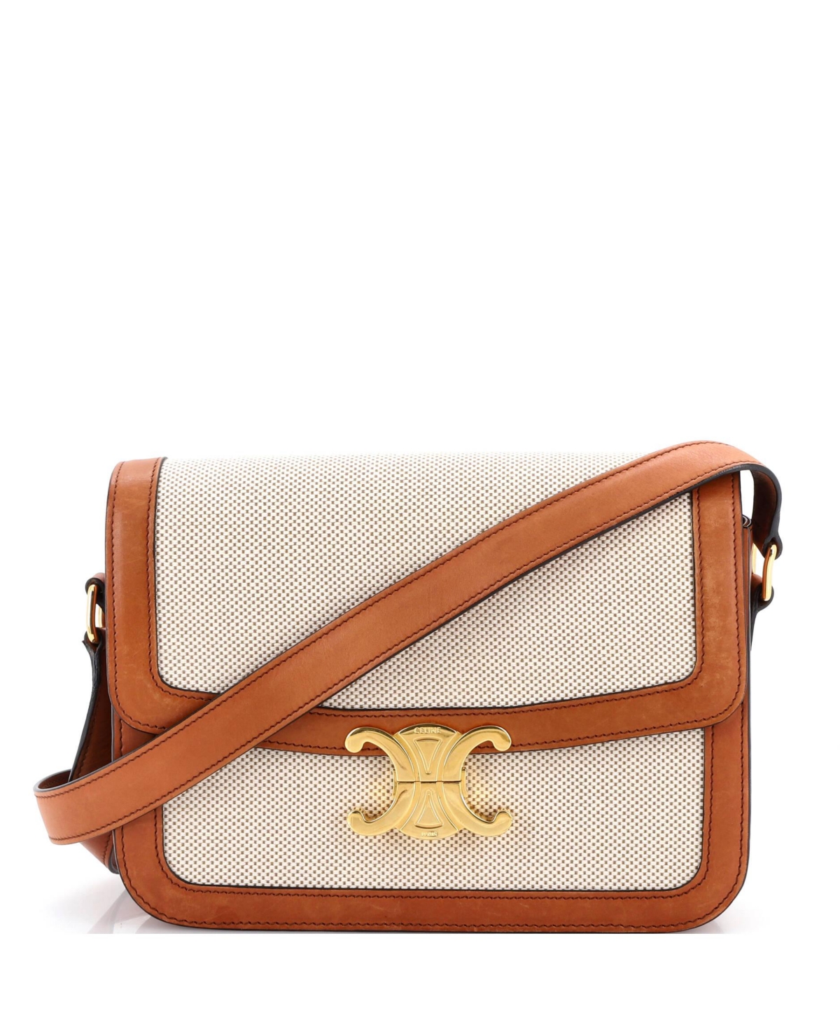 Click here for Pre-Owned Celine Medium Triomphe Shoulder Bag Canv... prices