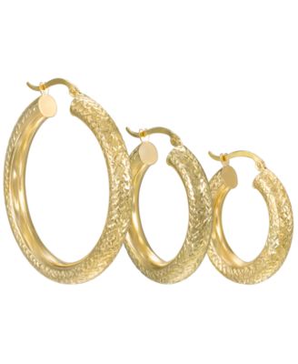 Click here for Macys Diamond Cut Hoop Earrings In 10k Yellow Gold prices
