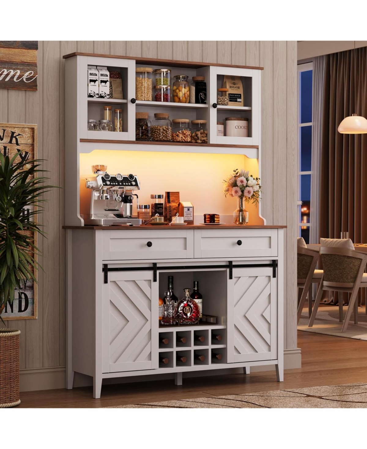 Click here for gaomon 72" Sliding Barn Door High Bar Cabinet... prices