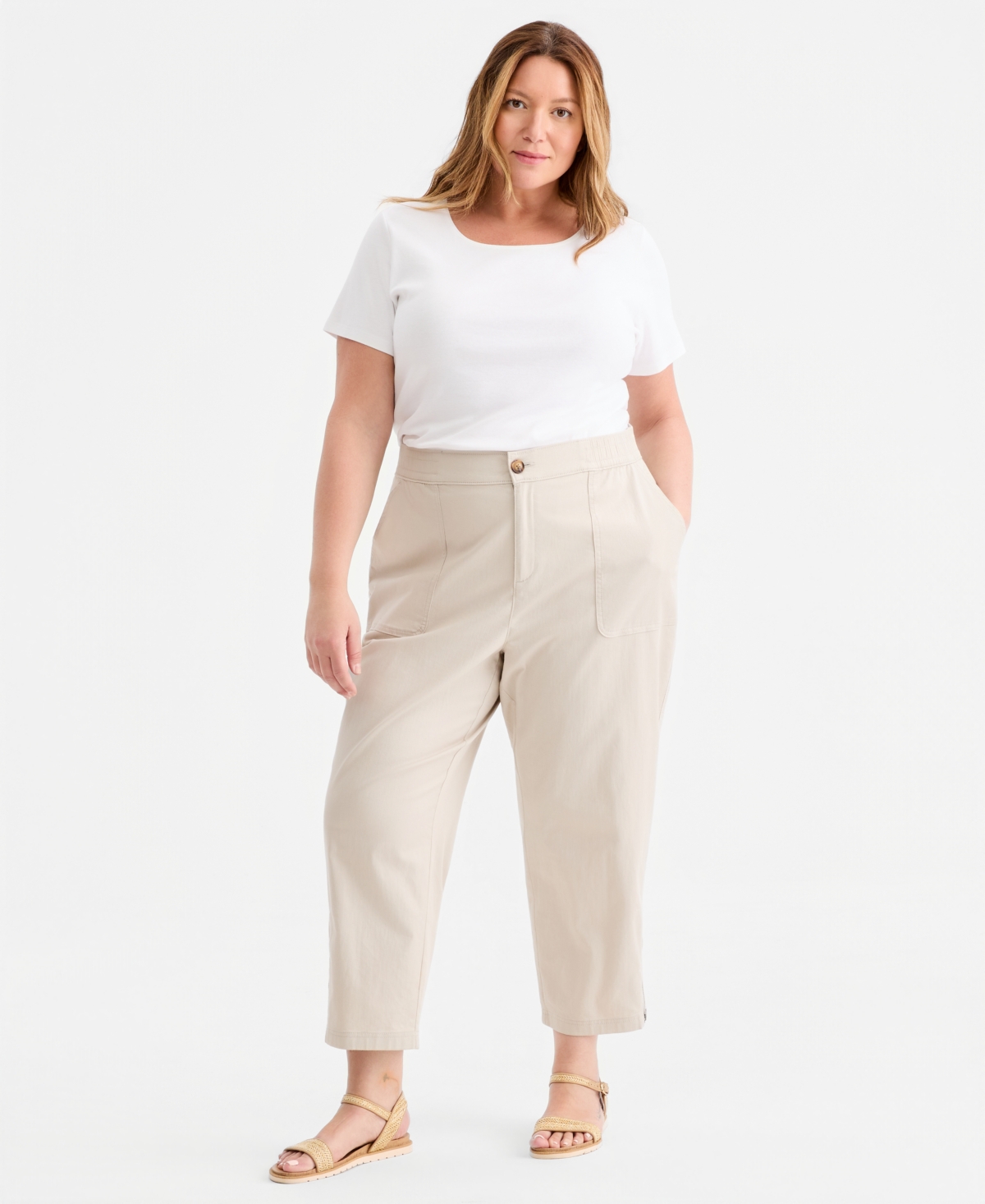 Click here for Style & Co Plus Size Cropped Taper Pants  Macys Ex... prices