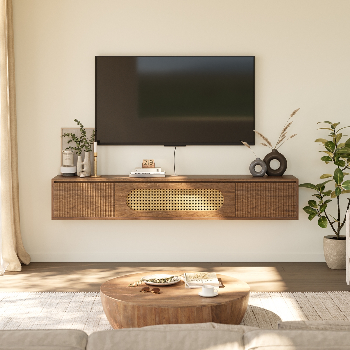 Click here for Tribesigns 71 Floating Tv Stand  Tv Floating Shelf... prices