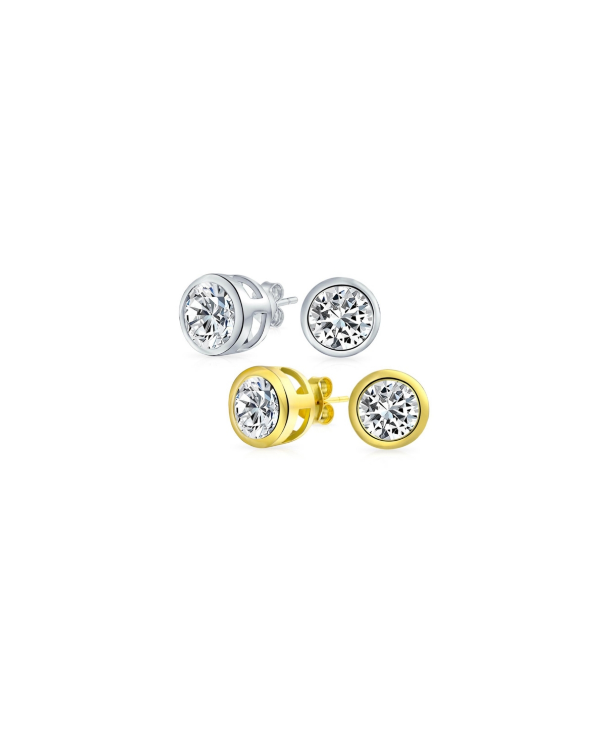 Click here for Bling Jewelry Set of 2 Simple Martini Bezel Set Cz... prices