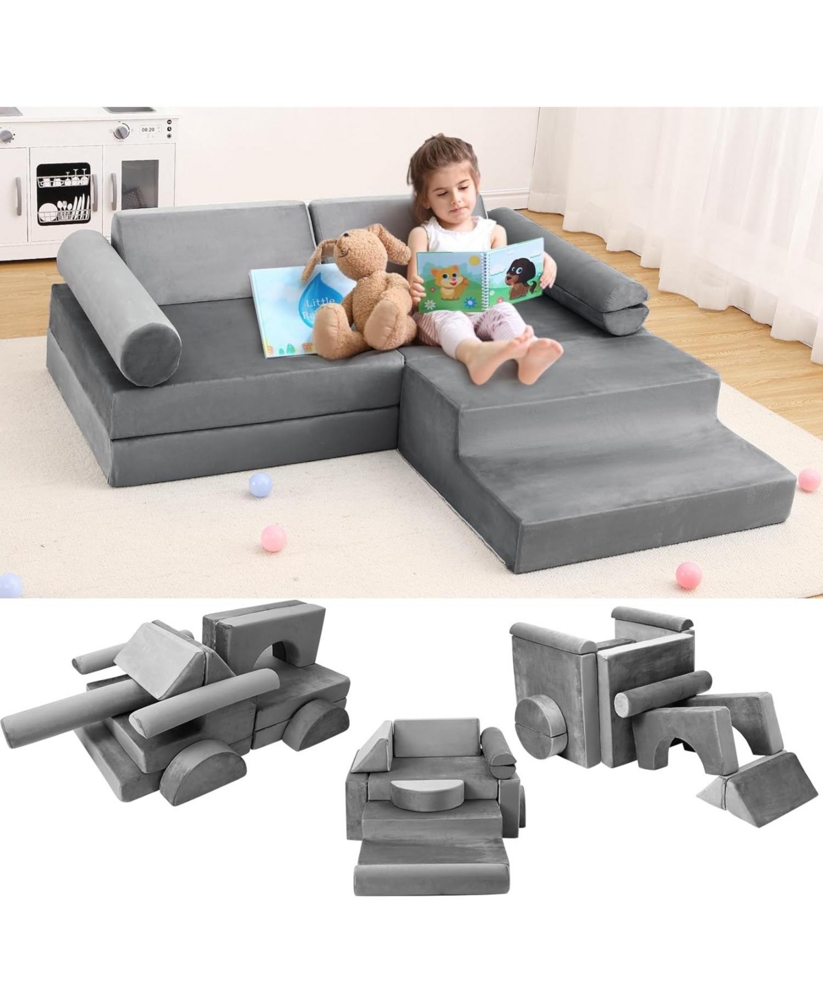 Click here for Modular Kids Couch 13PCS Nugget Couch Toddler Couc... prices