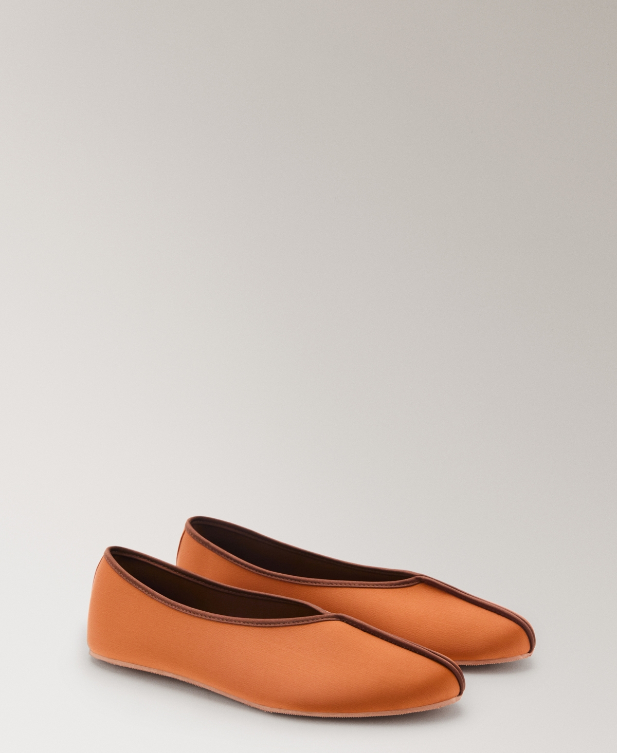 Click here for Mango Womens Contrast Piping Satin Ballet Flats -... prices