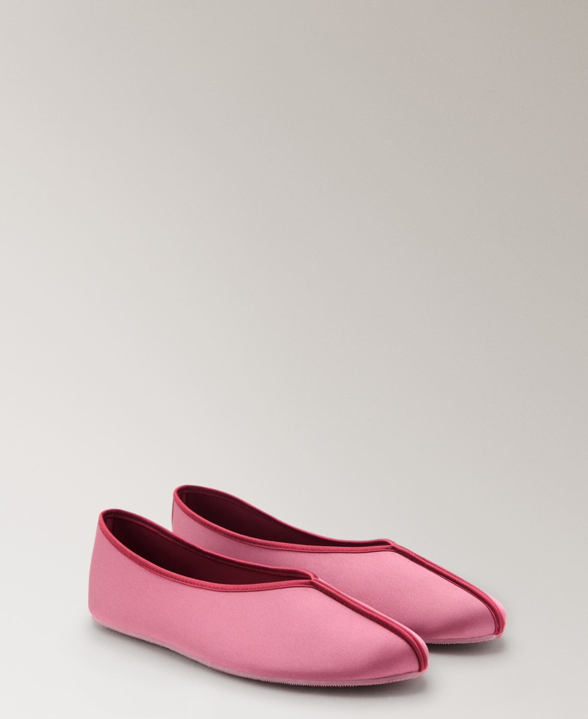 Click here for Mango Womens Contrast Piping Satin Ballet Flats -... prices