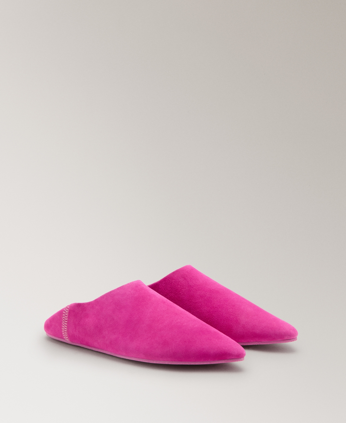 Click here for Mango Womens Stitching Detail Leather Clogs - Fuch... prices