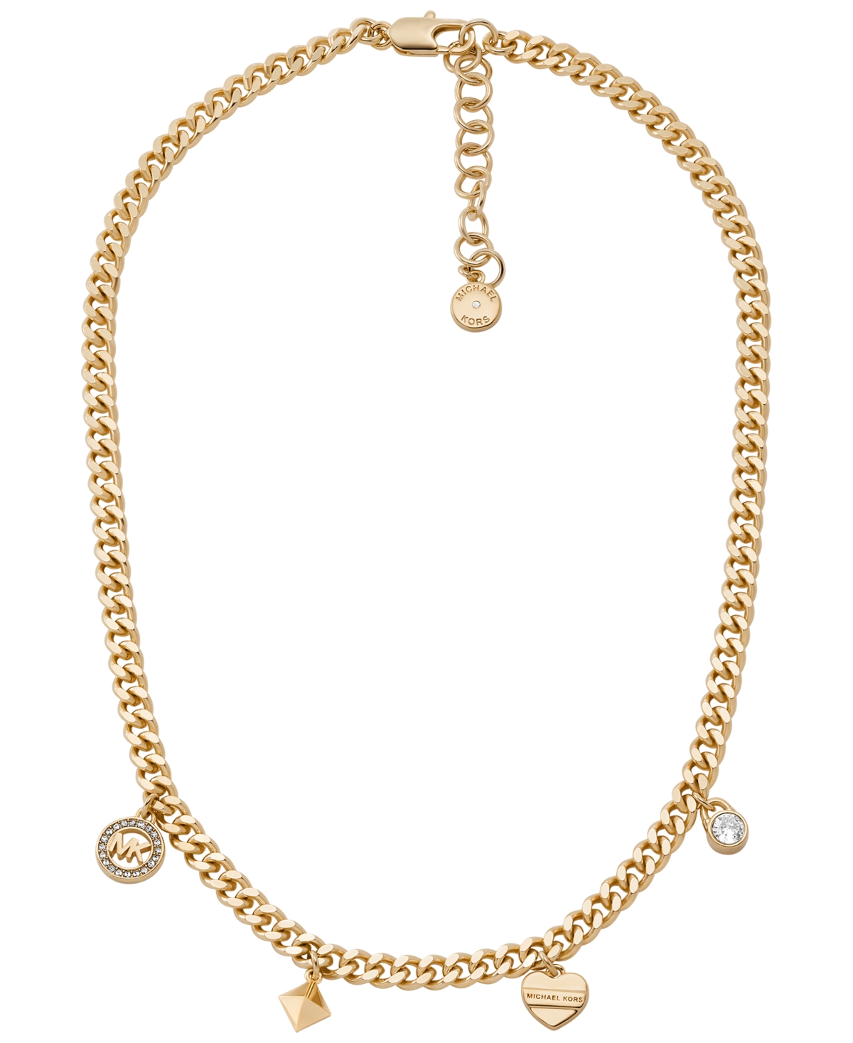 Click here for Michael Kors Multi Charms Curb Chain Necklace - Go... prices