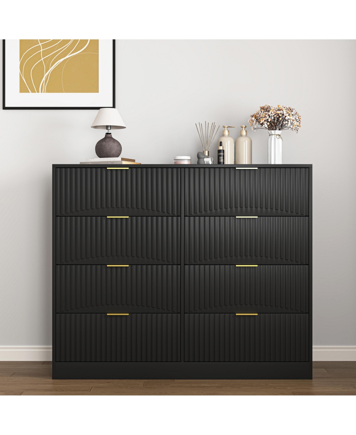 Click here for flynama Modern 8 Drawer Dresser 47.2-Inch-Wide Woo... prices