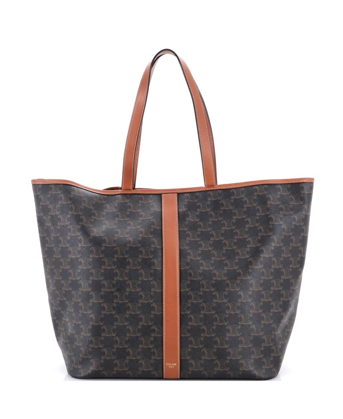 Click here for Pre-Owned Celine Medium Cabas Zip Tote Triomphe Co... prices