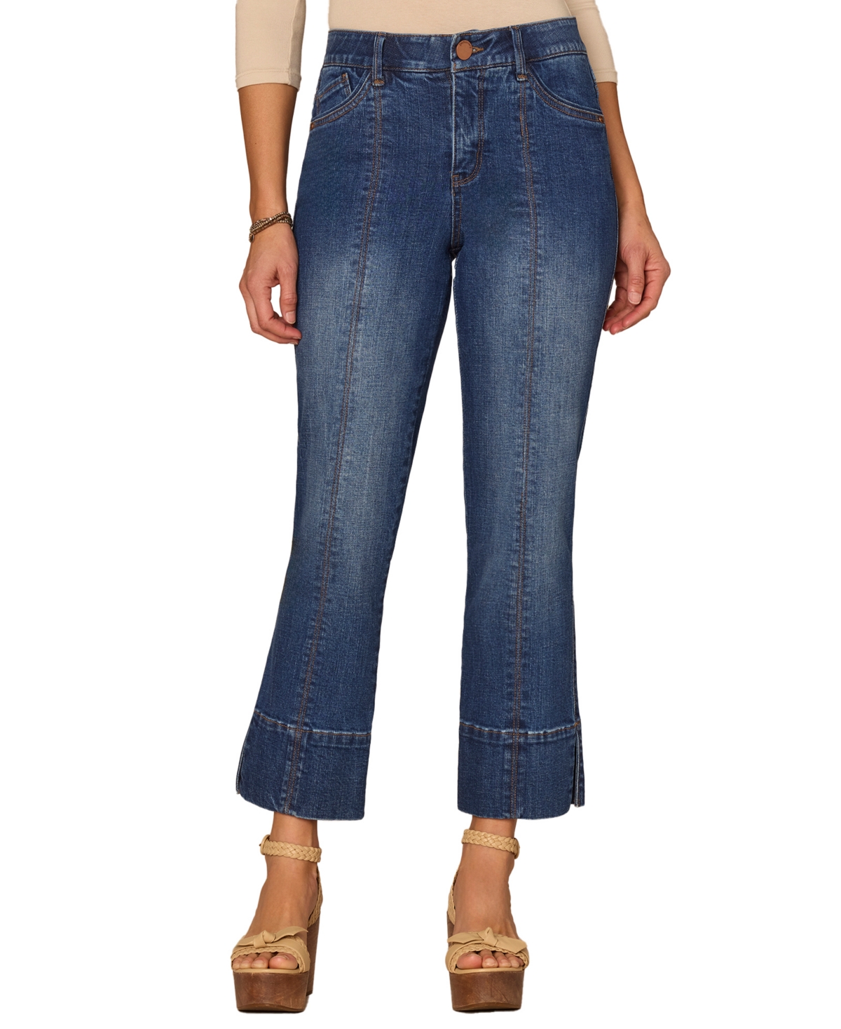 Click here for Democracy Petite High-Rise Kick Flare Jeans - Blue prices
