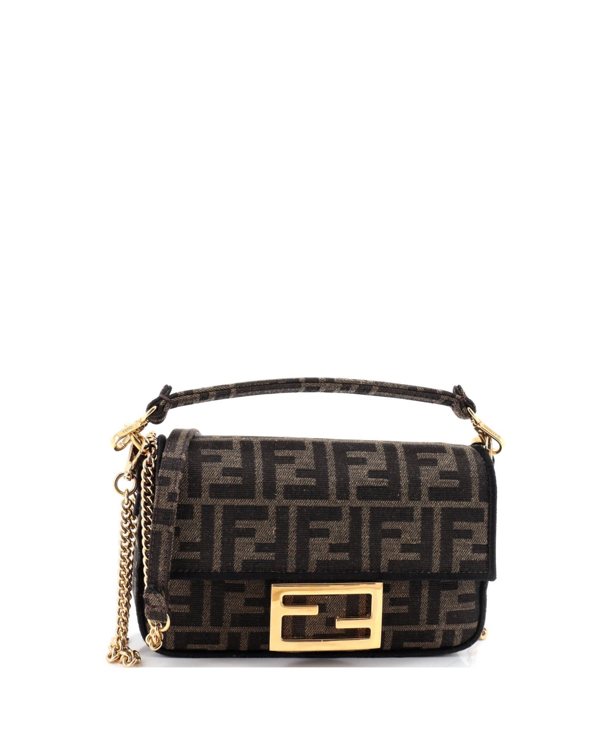 Click here for Pre-Owned Fendi Mini Baguette Nm Bag Zucca Canvas... prices