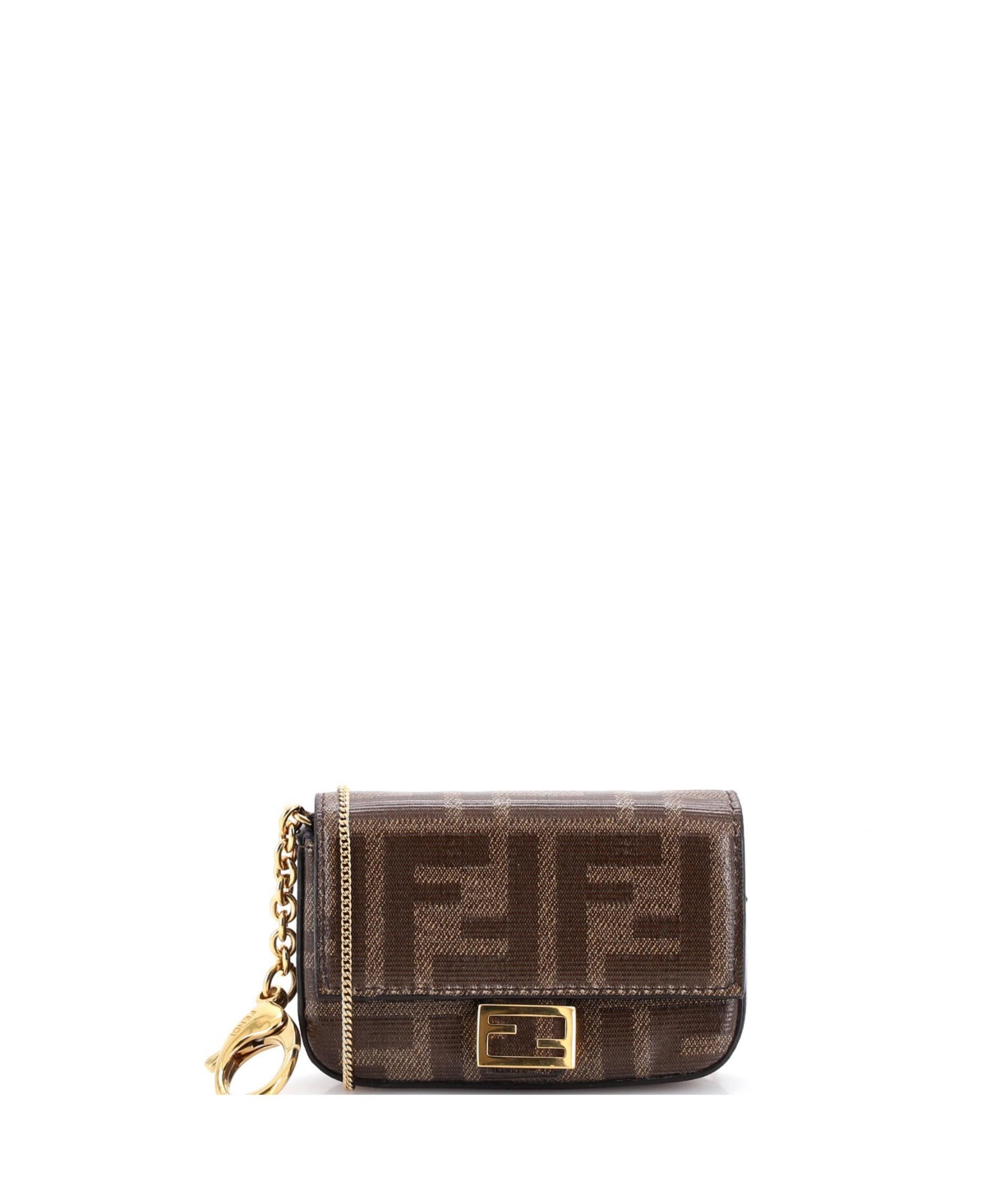Click here for Pre-Owned Fendi Nano Chain Baguette Charm Bag Zucc... prices