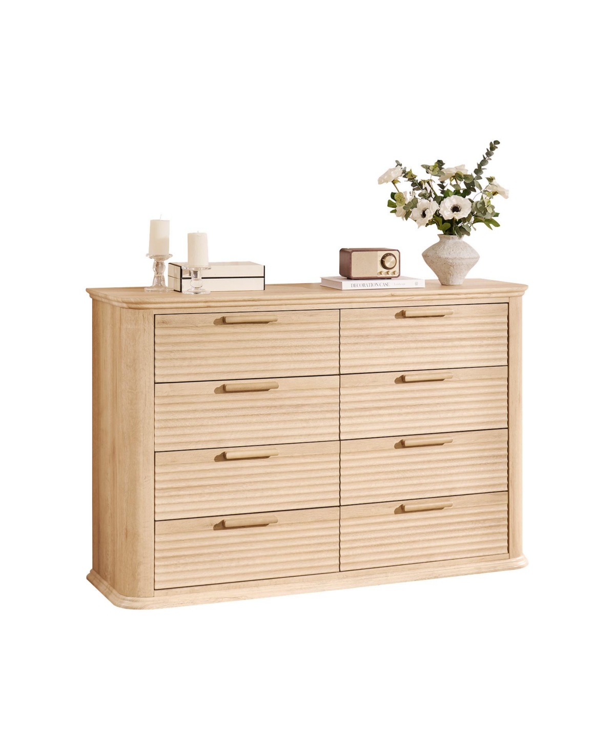 Click here for flynama Minimalist 5 Drawer Dresser Natural Wood F... prices