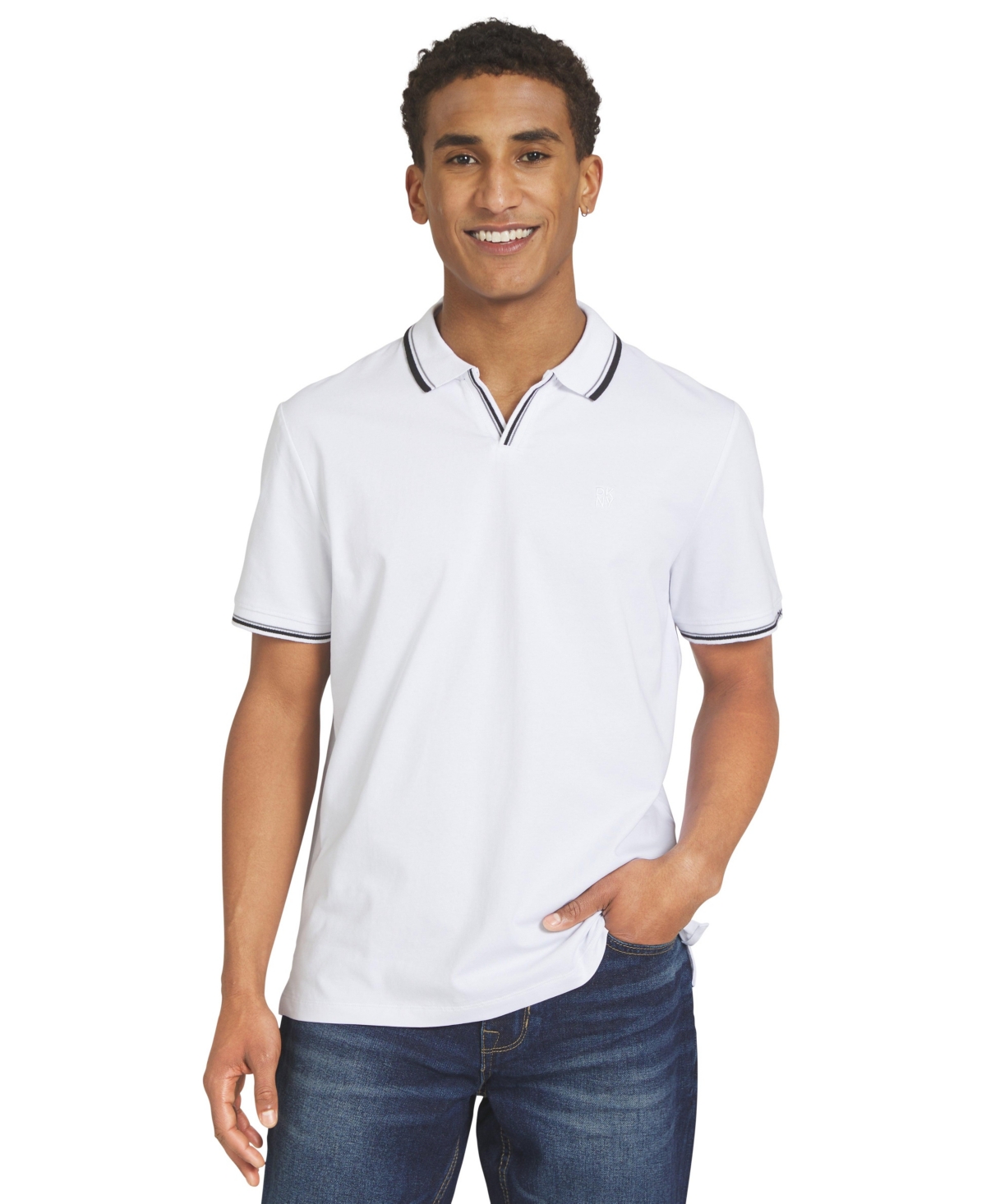 Click here for Dkny Mens jory stretch jersey polo - White prices