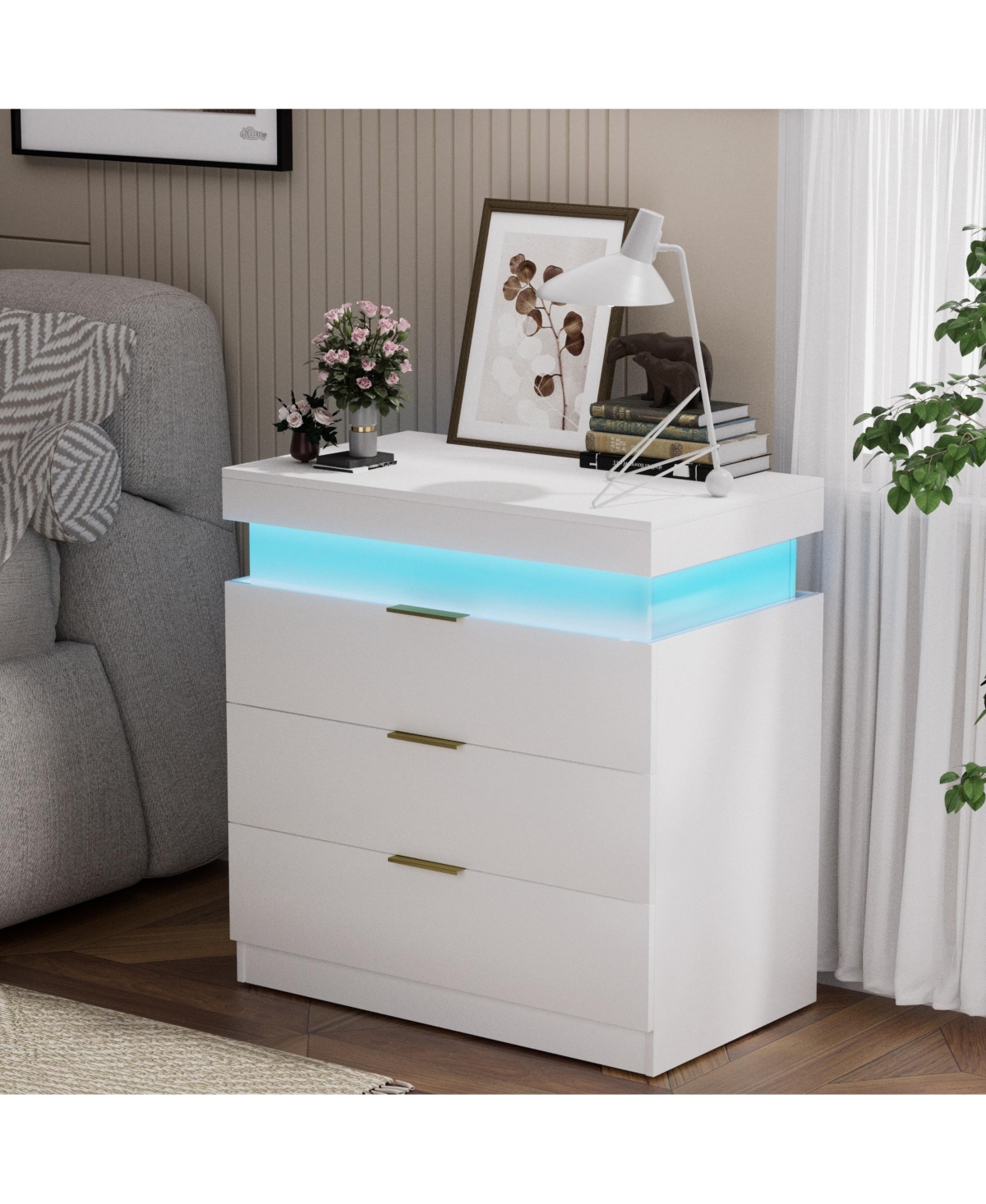 Click here for Flynama Modern Nightstand with Storage Space and L... prices