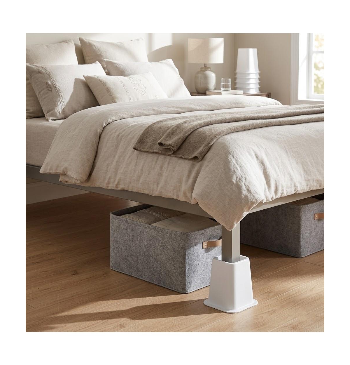 Click here for Kings Brand Furniture Bed Riser Set - White prices