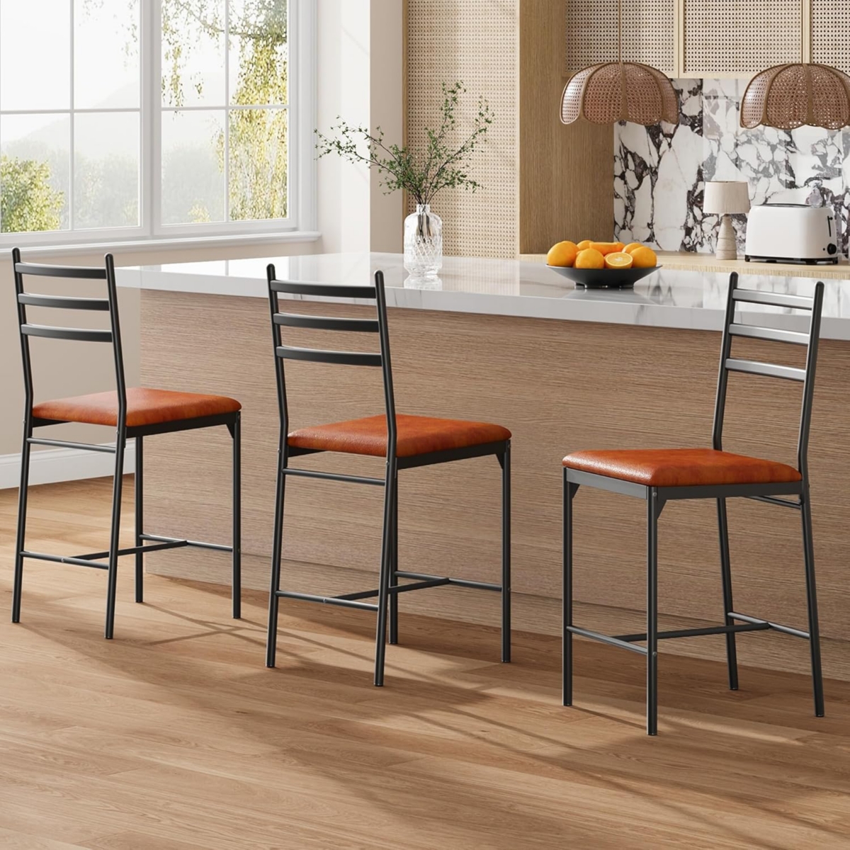 Click here for gaomon Set of 2 Bar Stools  26-Inch Counter Height... prices