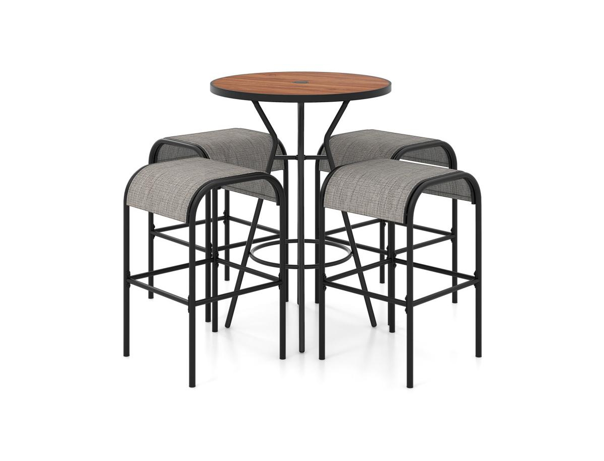 Click here for Slickblue 5-Piece Patio Round Bar Table Set with 1... prices