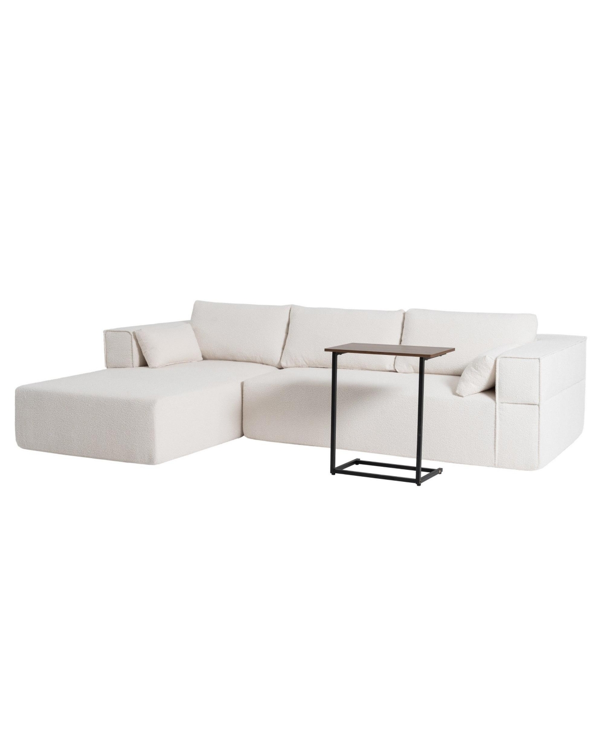 Click here for Clihome 112Modular Sectional Sofa with Free Side T... prices