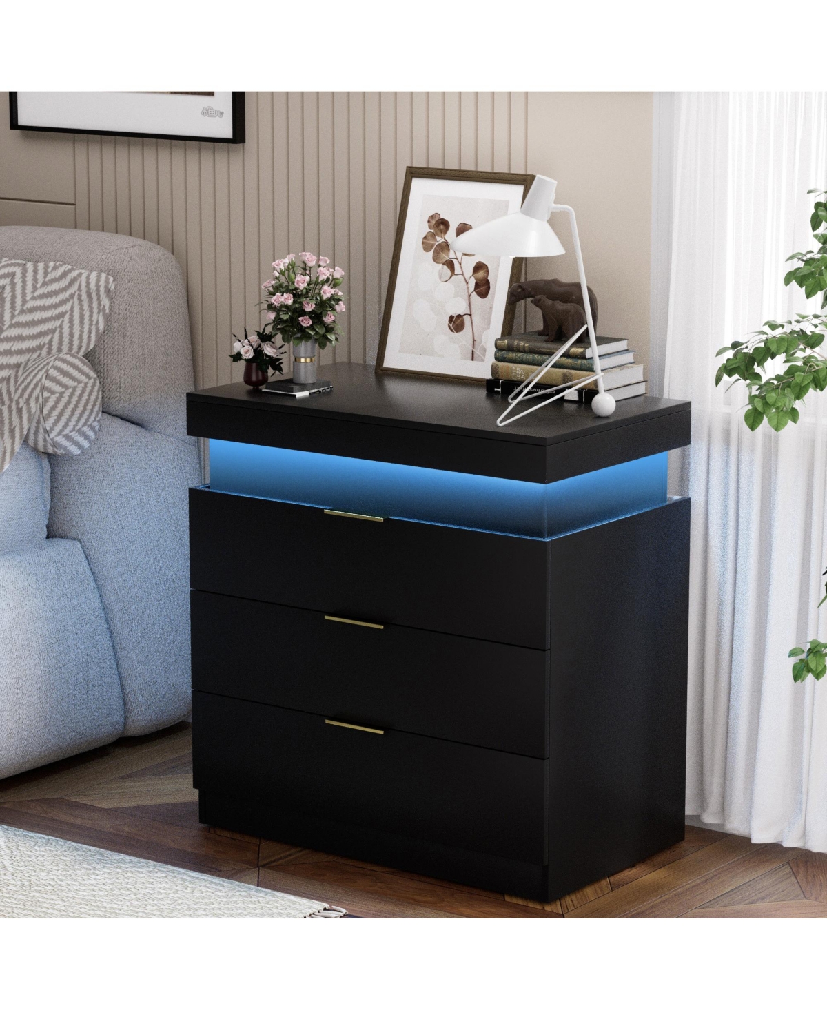 Click here for Flynama Modern Nightstand with Storage Space and L... prices