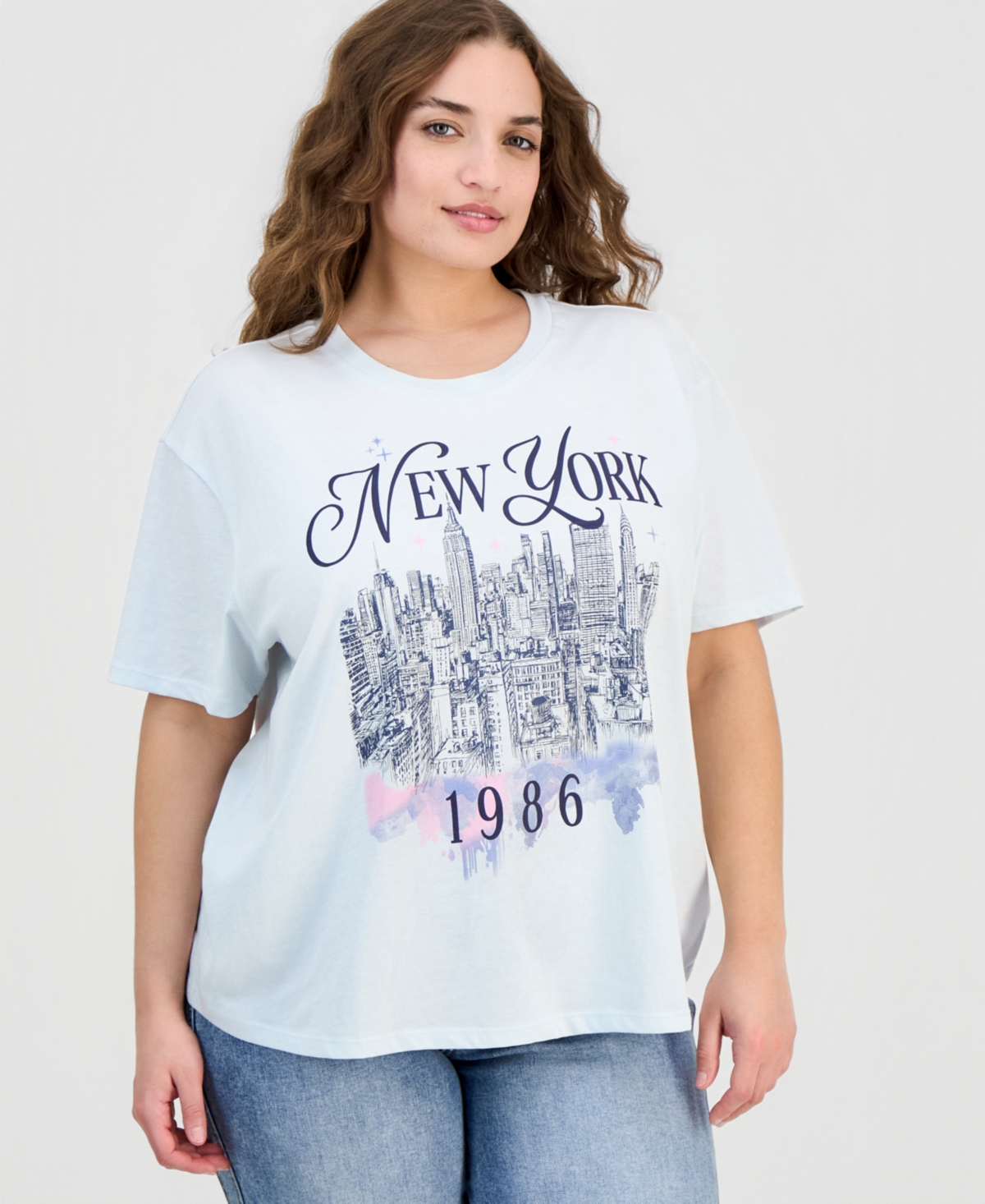 Click here for Rebellious One Trendy Plus New York Skyline Short-... prices