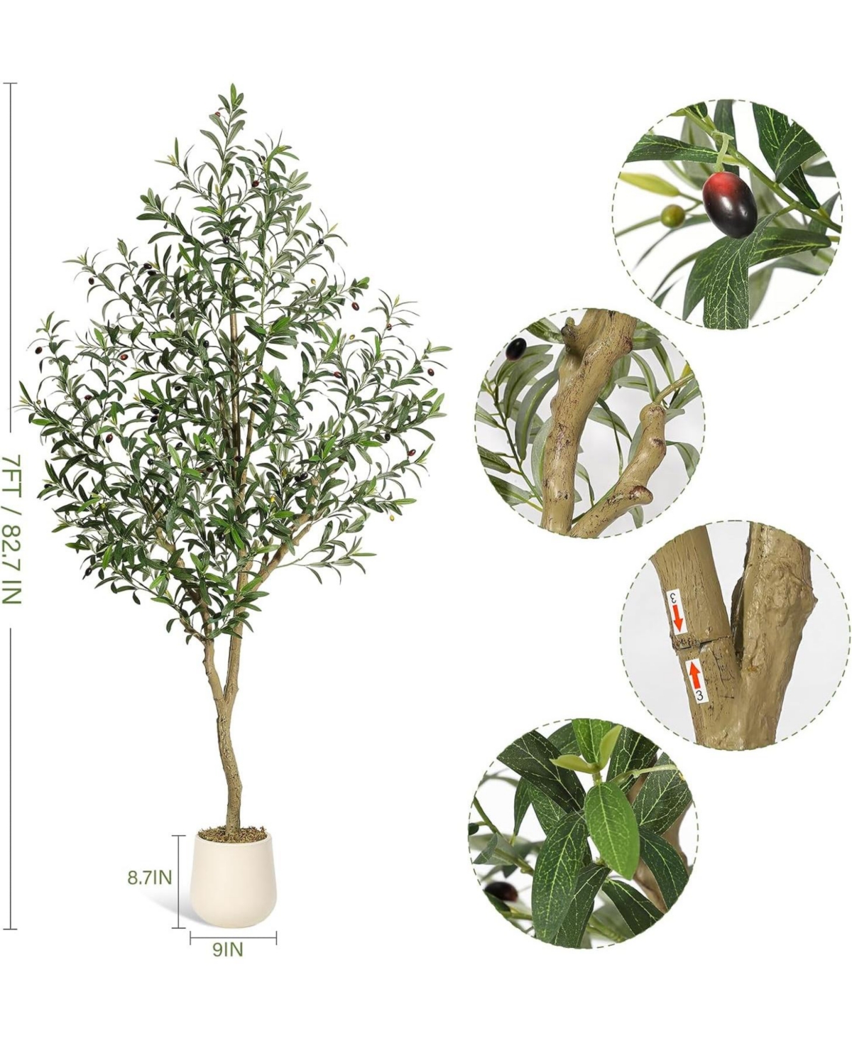 Click here for 7 ft Faux Olive Tree Indoor Artificial Plant White... prices
