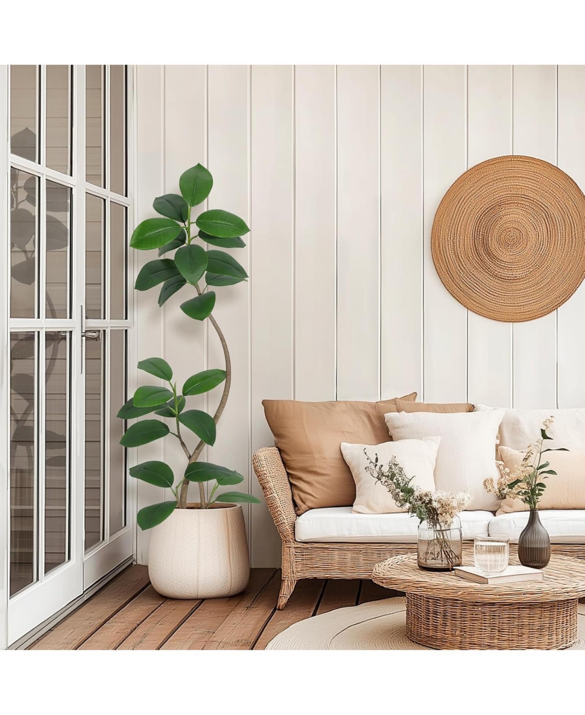 Click here for 5 ft Rubber Artificial Tree in Off White Sphere Re... prices