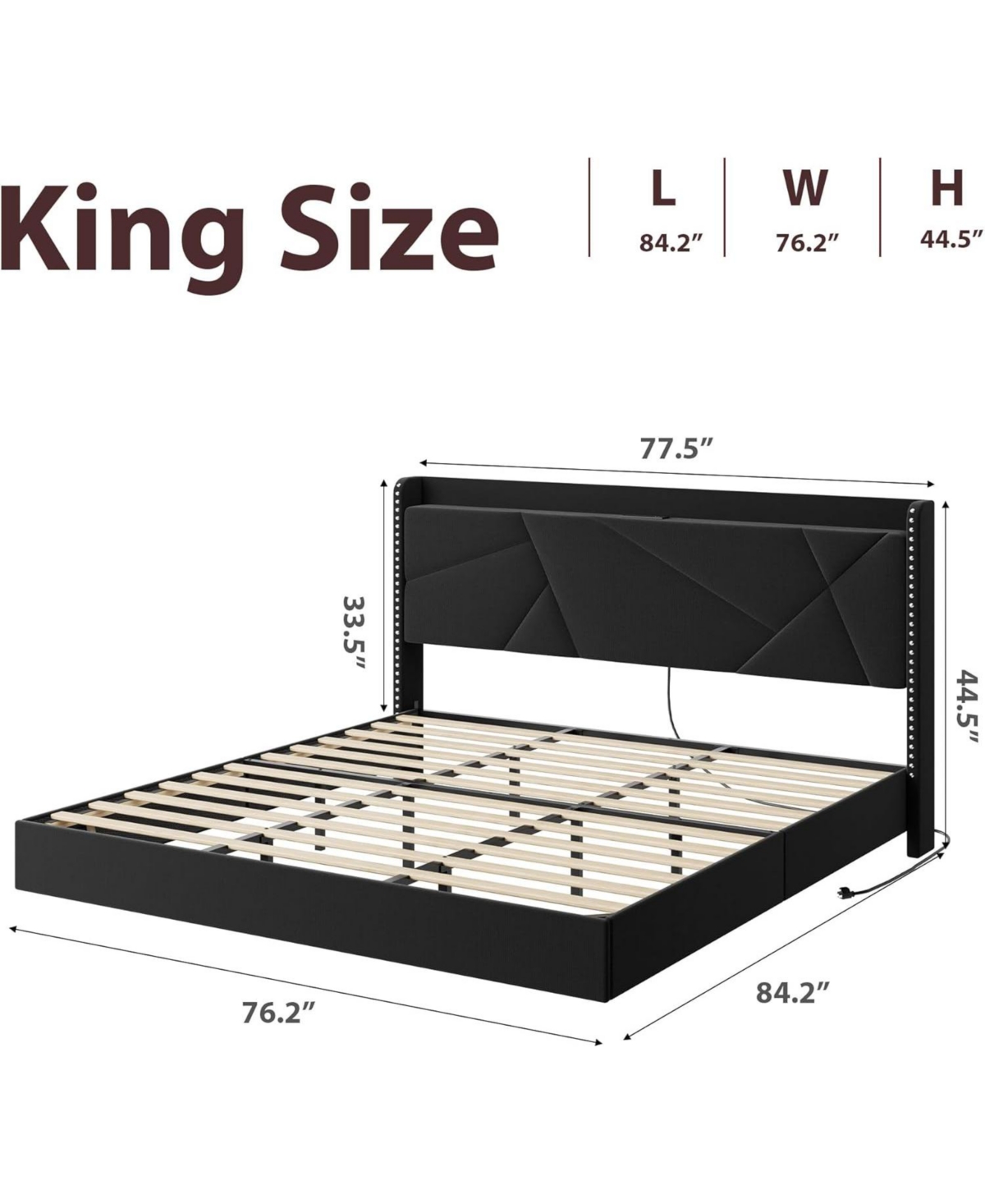 Click here for gaomon Floating Bed Frame with Led Lights Charging... prices