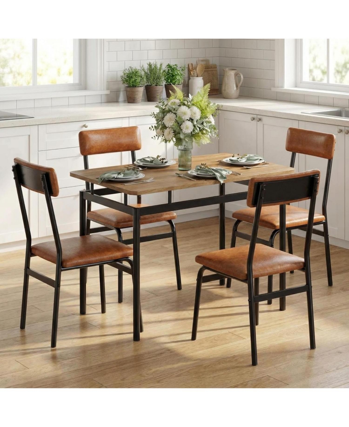 Click here for gaomon 5-Piece Dining Table Set for 4  Wooden Kitc... prices
