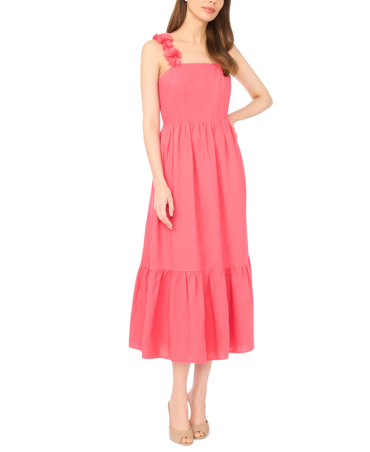 Click here for CeCe Womens Square Neck Sleeveless Midi Dress - Cl... prices