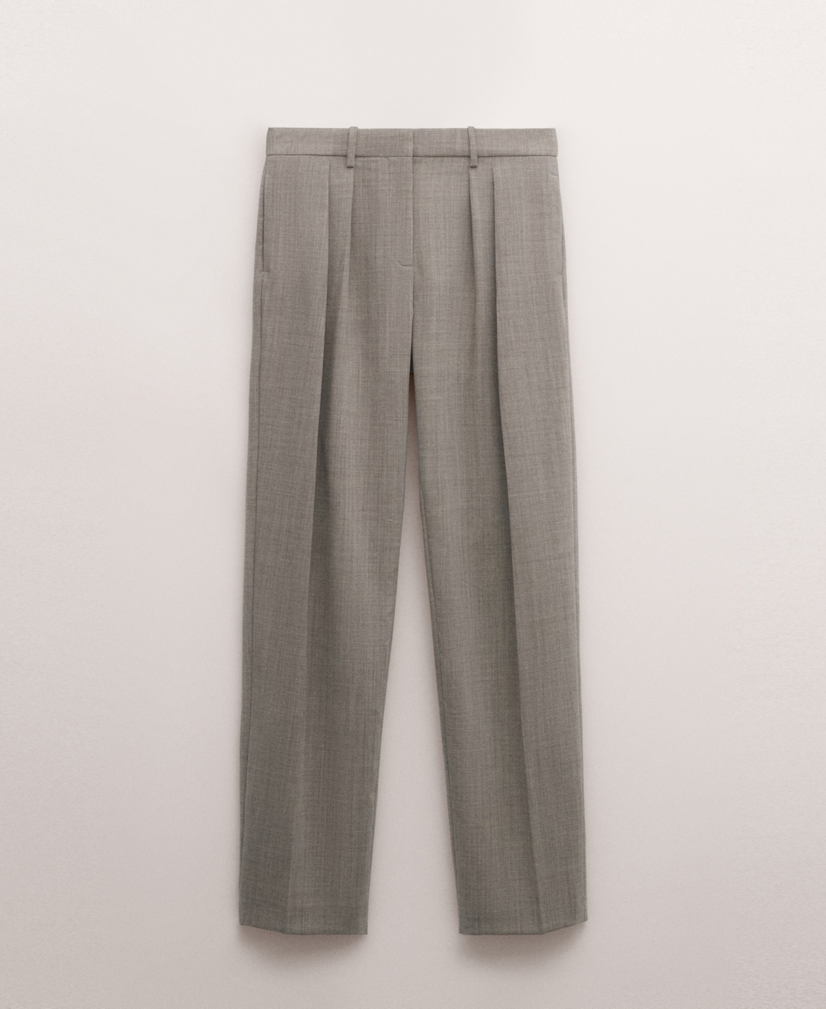 Click here for Mango Womens Low-Rise Wool Pants - Grey prices