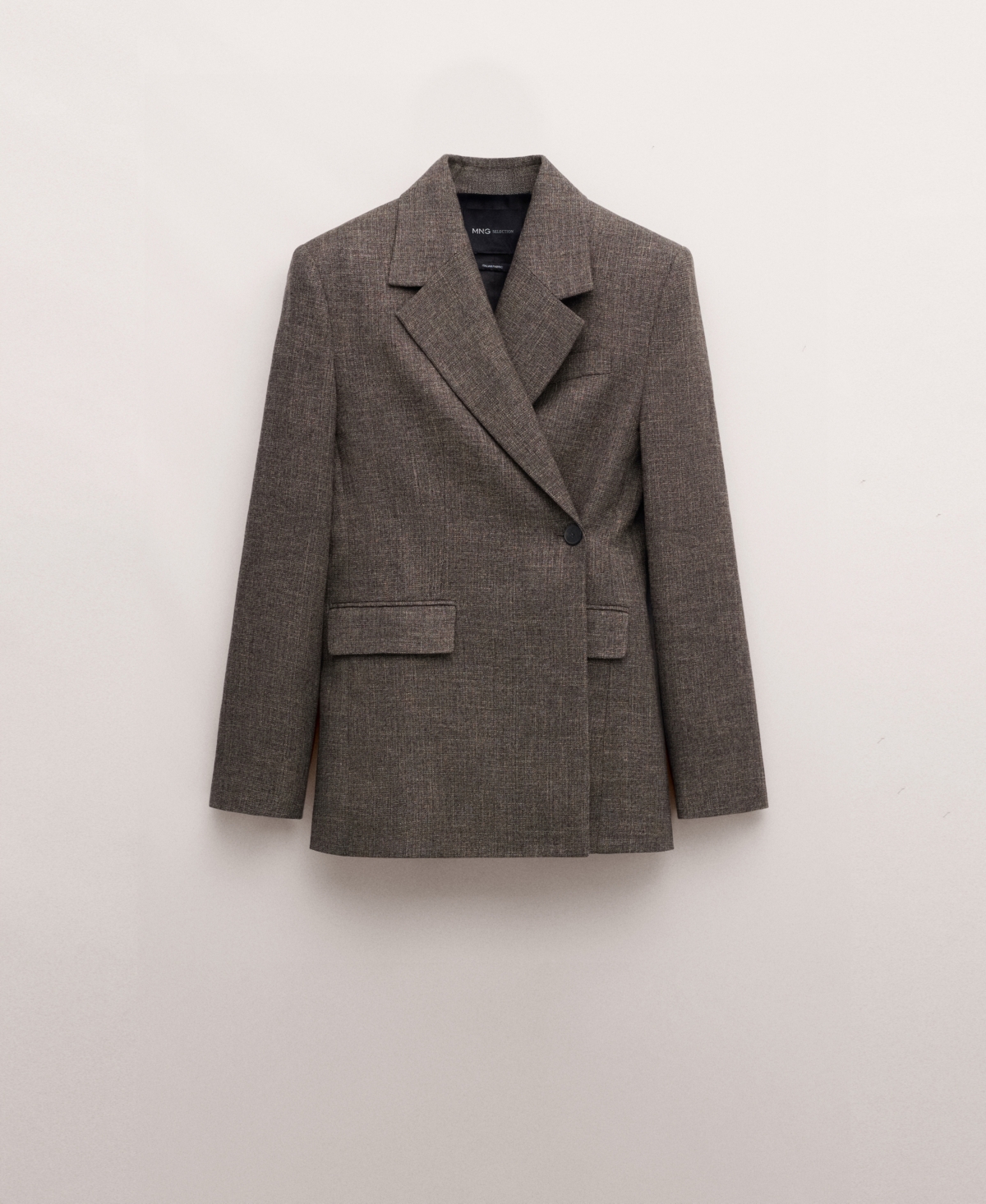 Click here for Mango Womens Herringbone Double-Breasted Suit Blaz... prices