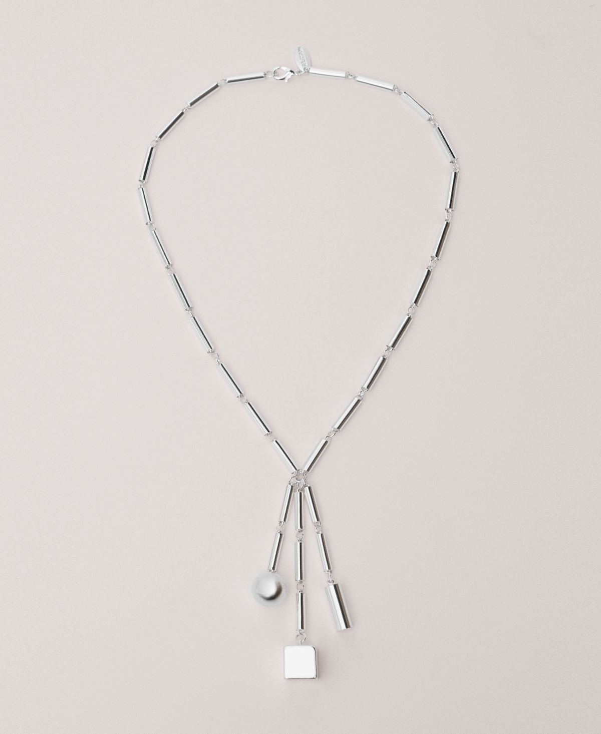 Click here for Mango Womens Metal Pieces Pendant Necklace - Silve... prices