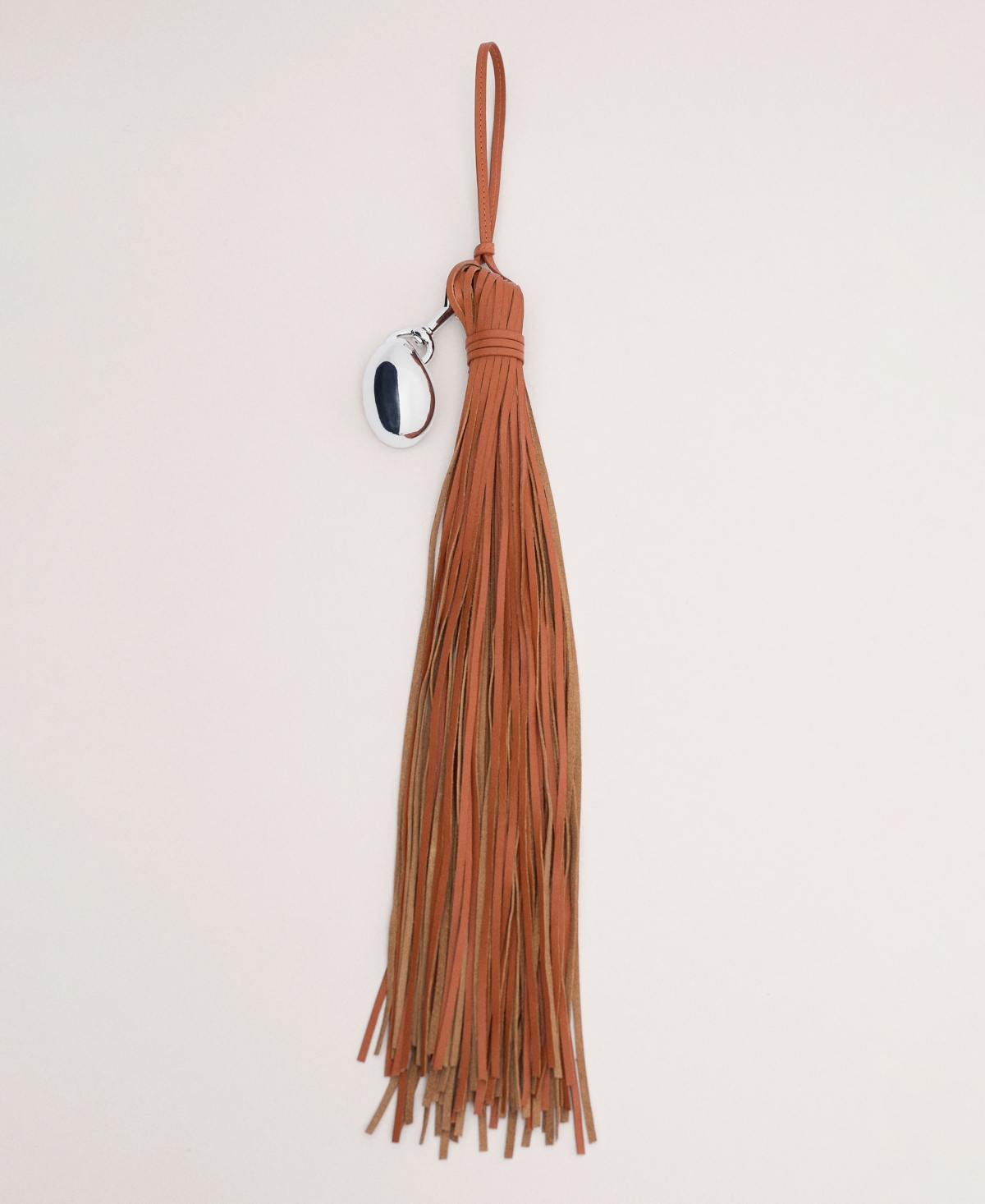 Click here for Mango Womens Leather Tassel Keychain - Orange prices