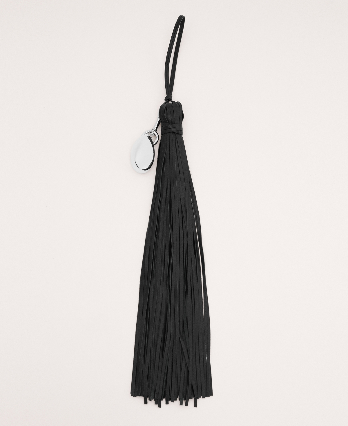 Click here for Mango Womens Leather Tassel Keychain - Black prices