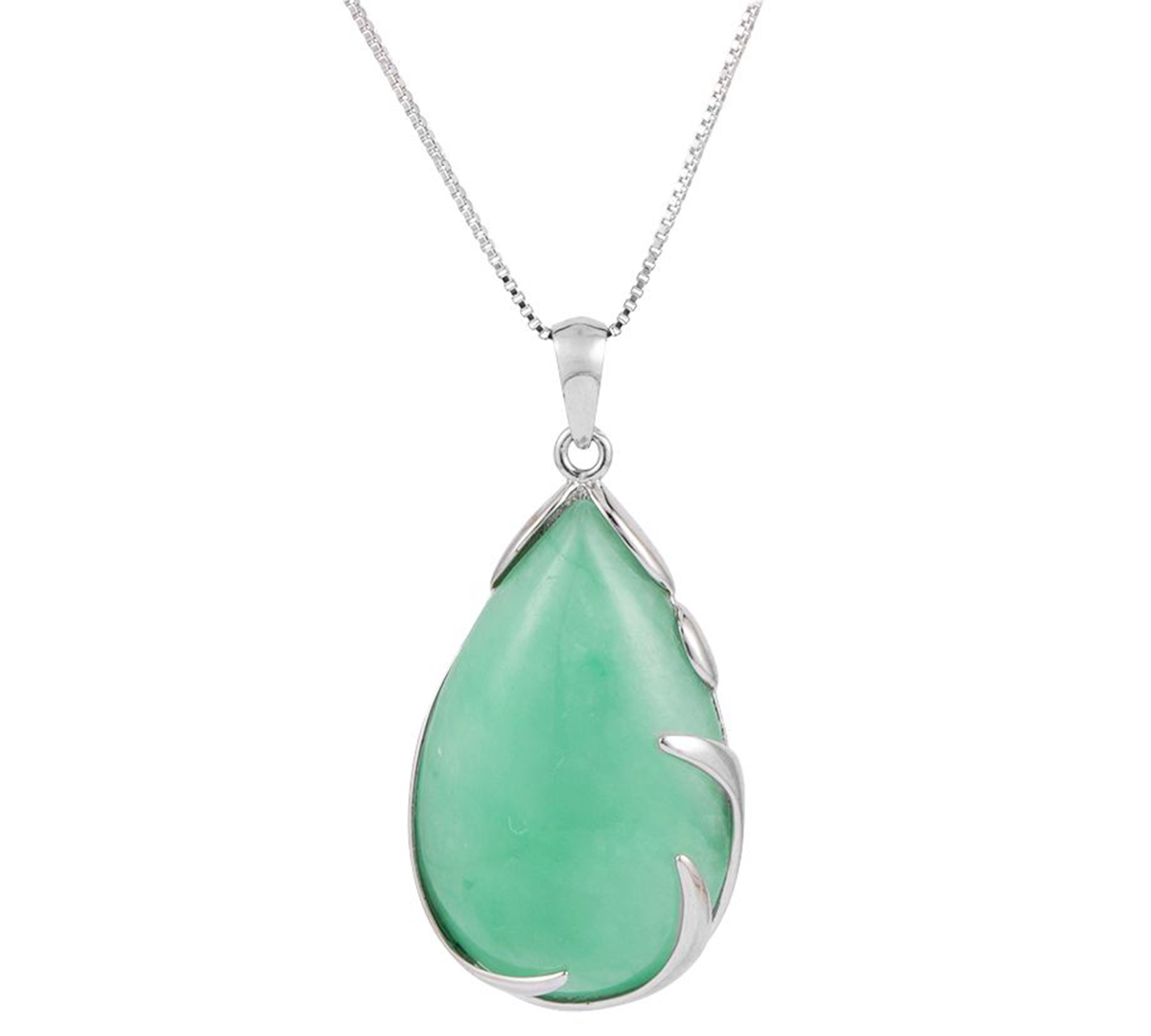 Click here for Macys Green Jade Pendant Necklace in Sterling Silv... prices
