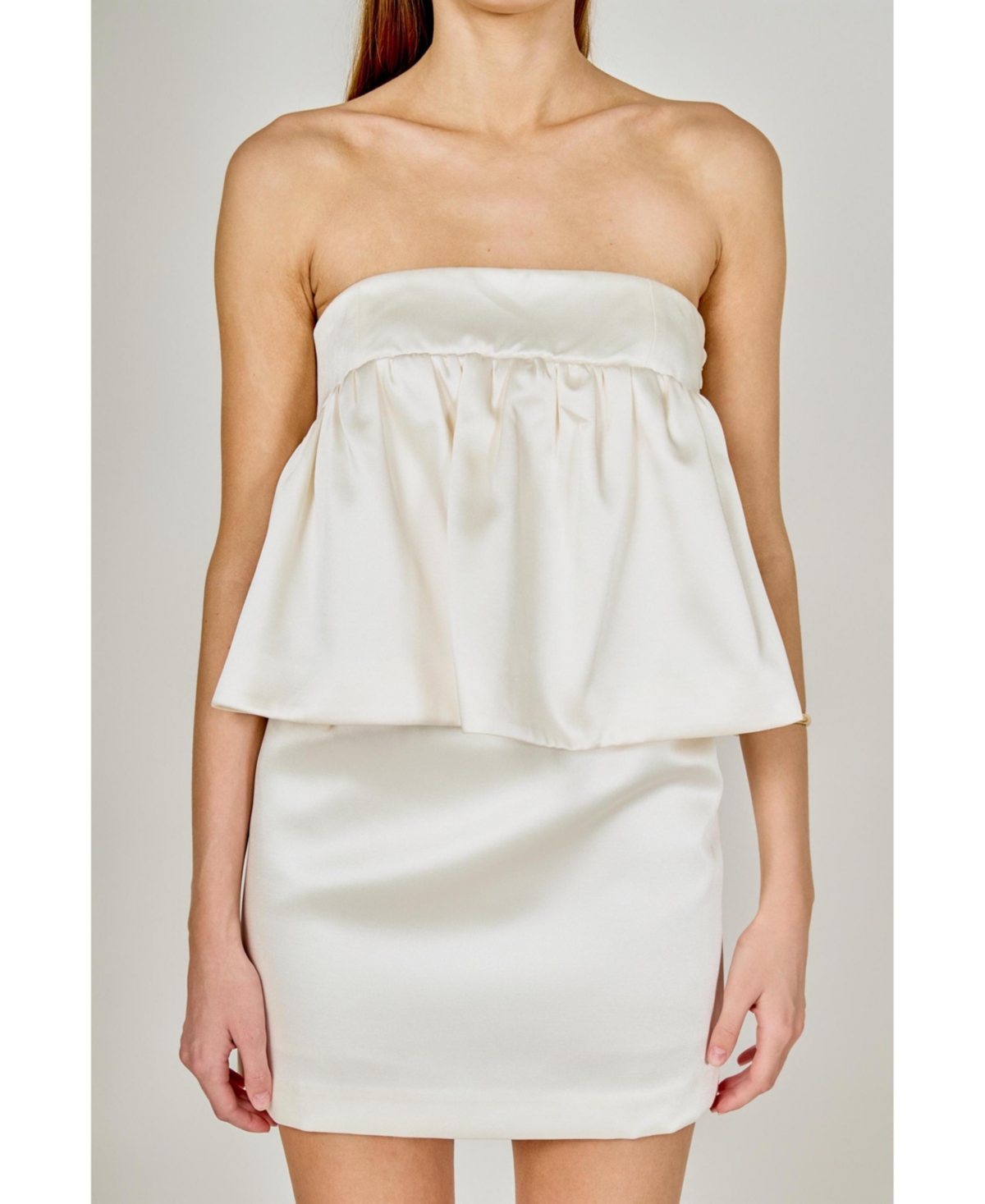 Click here for endless rose Womens Strapless Satin Mini Dress - W... prices