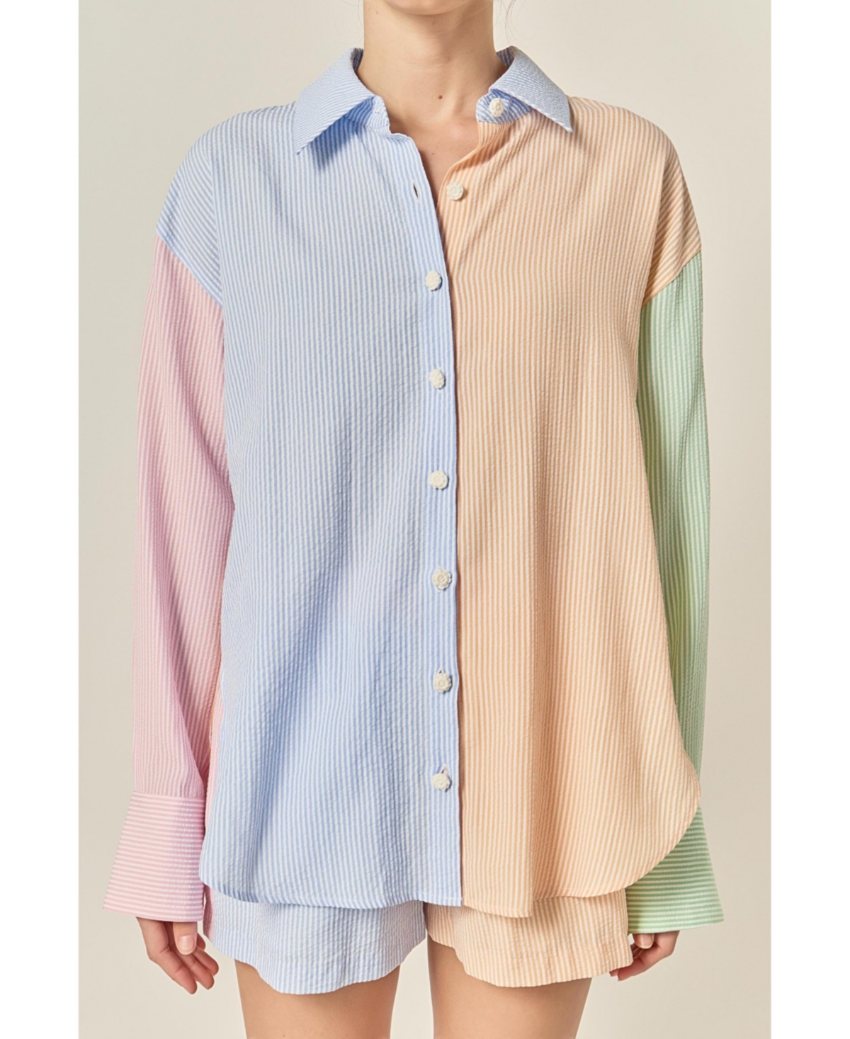 Click here for English Factory Womens Color Block Stripe Shirt -... prices