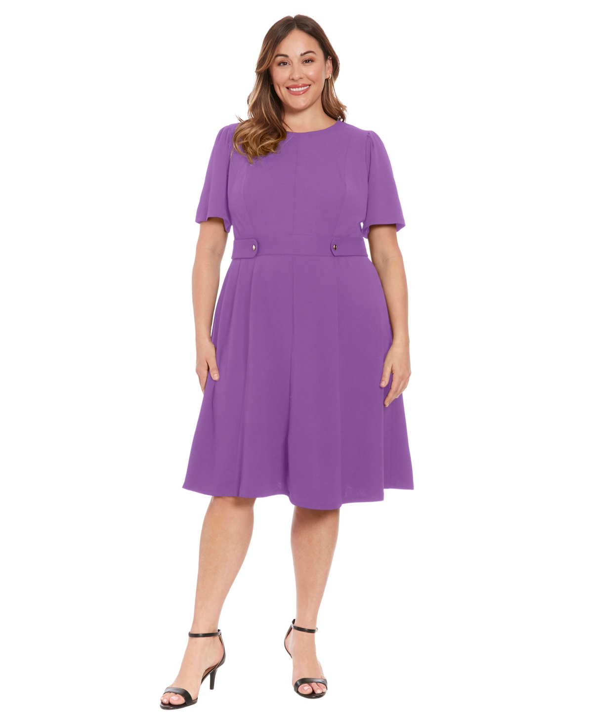 Click here for London Times Plus Size Fit & Flare Scuba Crepe Mid... prices