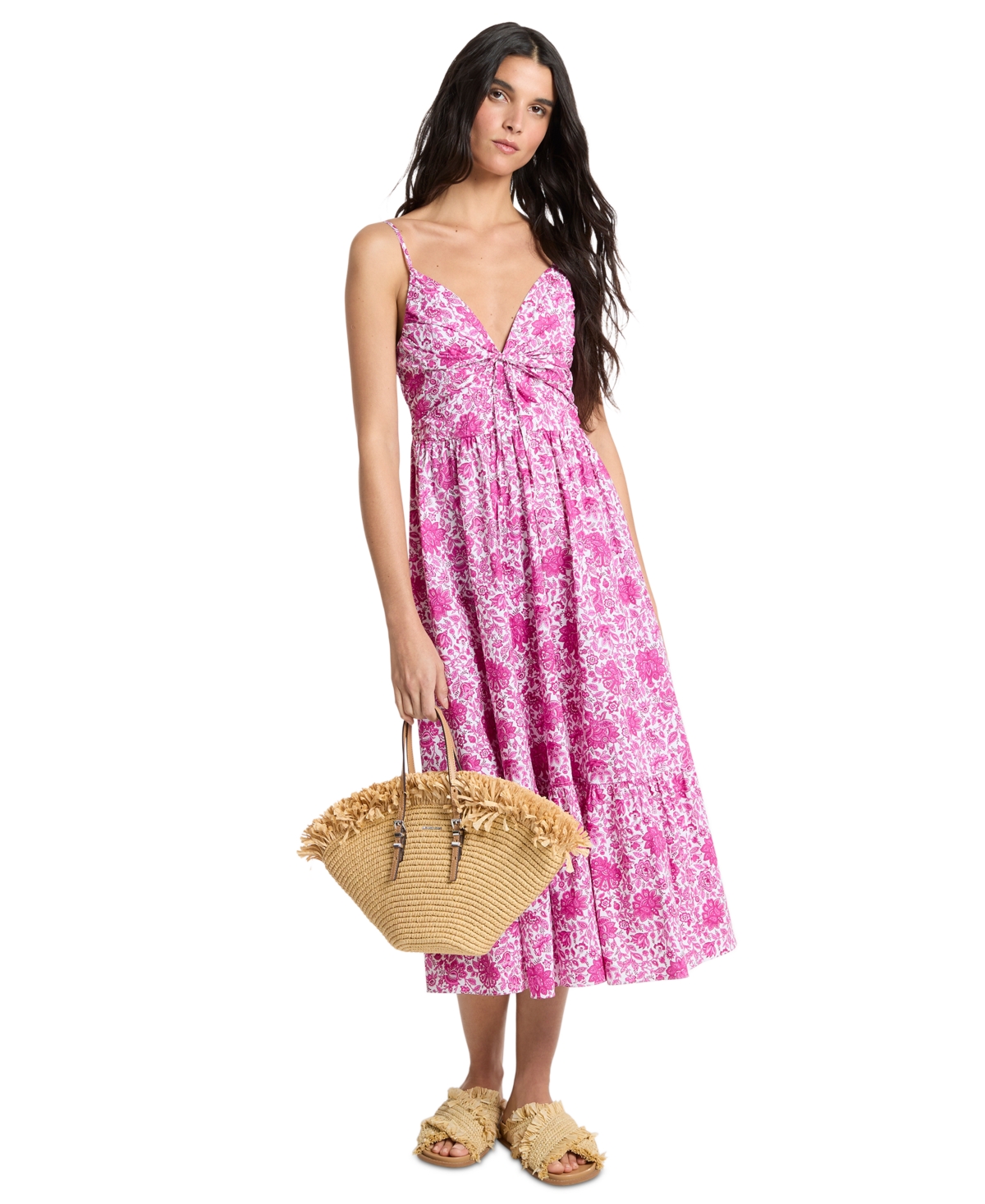 Click here for Michael Kors Womens Sleeveless V-Neck Floral Midi... prices