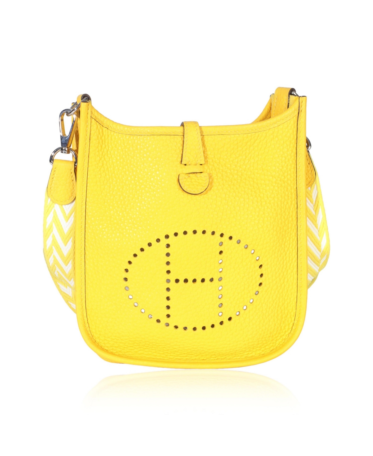 Click here for Pre-Owned HERMES Jaune De Naples Clemence Mini Eve... prices
