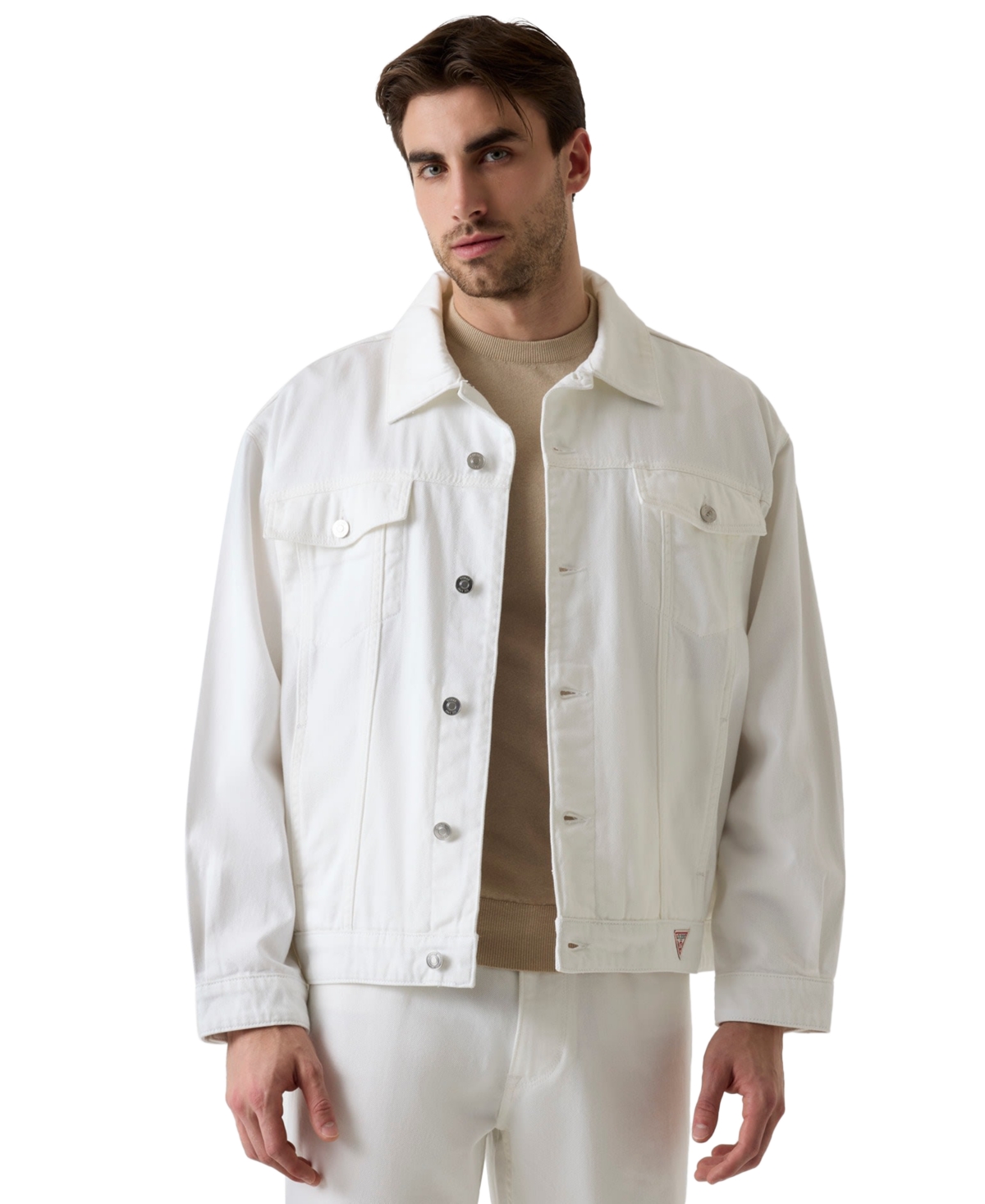 Click here for Guess Mens Regular-Fit Spread Collar Trucker Jacke... prices