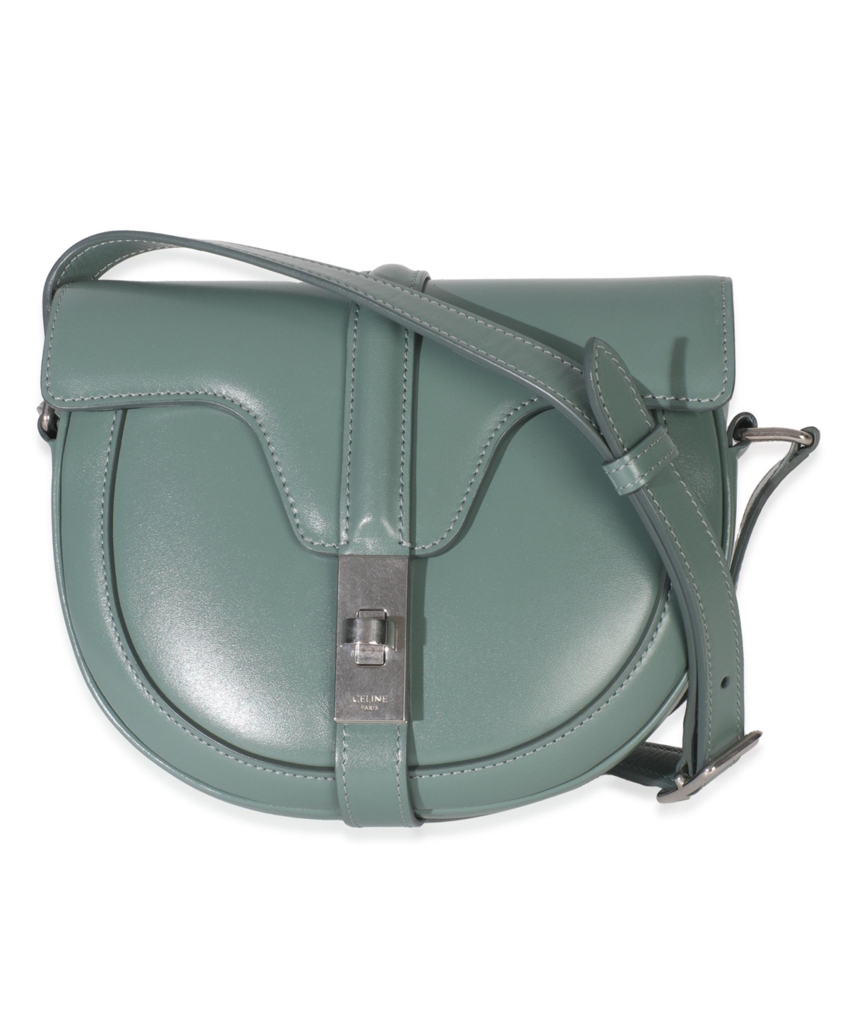 Click here for Pre-Owned Celine Celadon Satinated Calfskin Besace... prices
