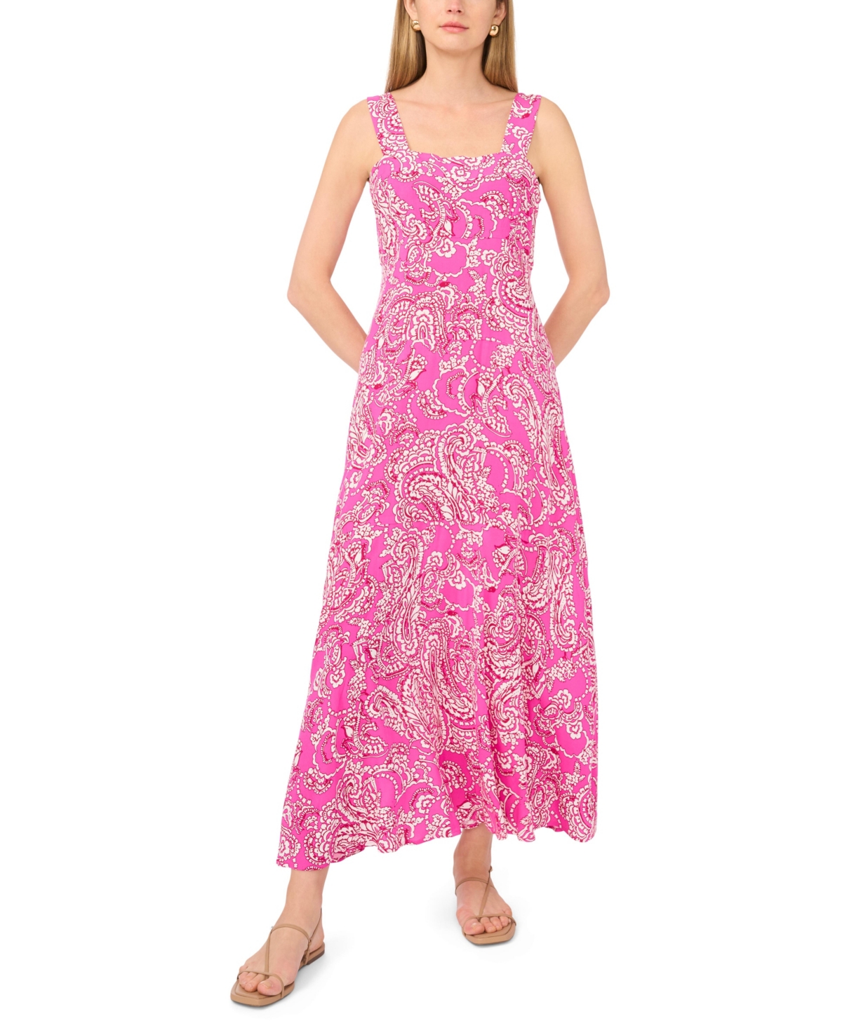 Click here for Vince Camuto Womens Paisley-Print Square-Neck Smoc... prices