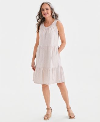 Click here for Style Co Womens Printed Sleeveless Tiered Dress Ma... prices