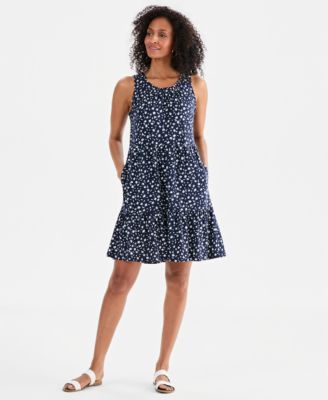Click here for Style Co Womens Printed Sleeveless Tiered Dress Ma... prices