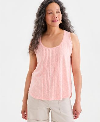 Click here for Style Co Womens Printed Pintuck Tank Top Macys Exc... prices